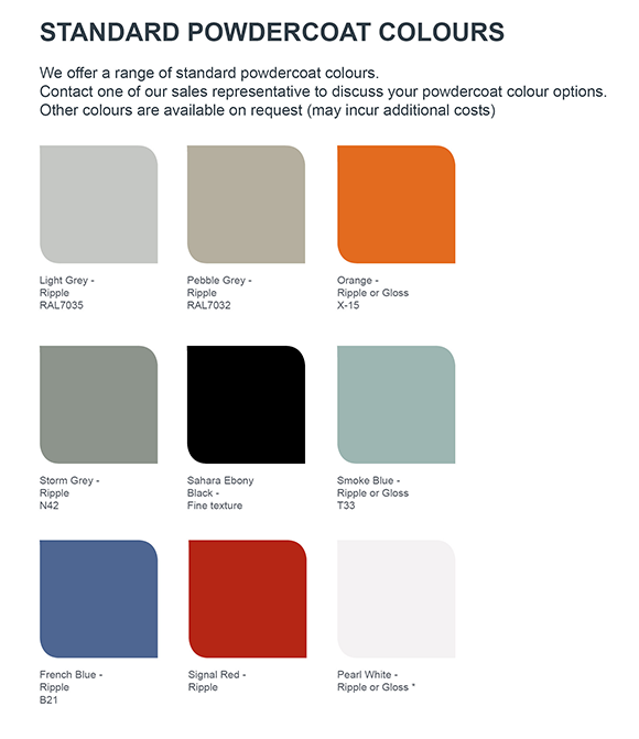 Powder Coating Color Chart Avant Guards Powder Coating Color Chart